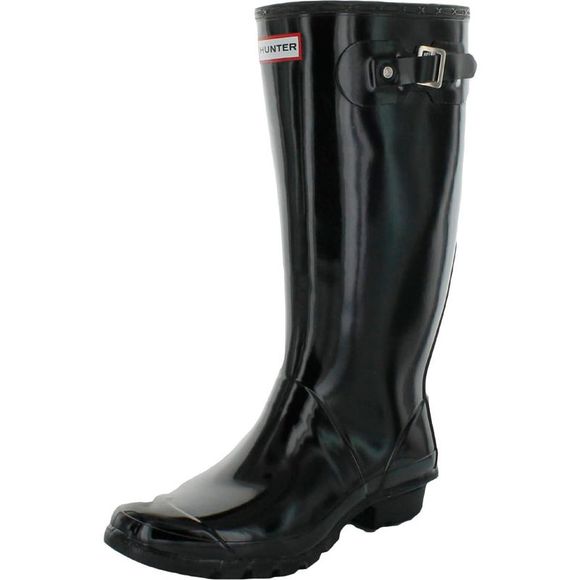 Hunter | Shoes | Hunter Womens Huntress Gloss Black Rubber Kneehigh ...